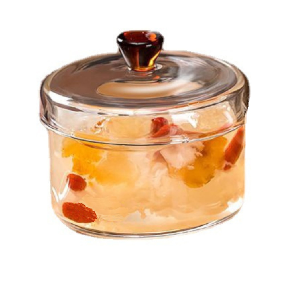 Bol transparent cu capac, din sticla borosilicata, rezistent la ...