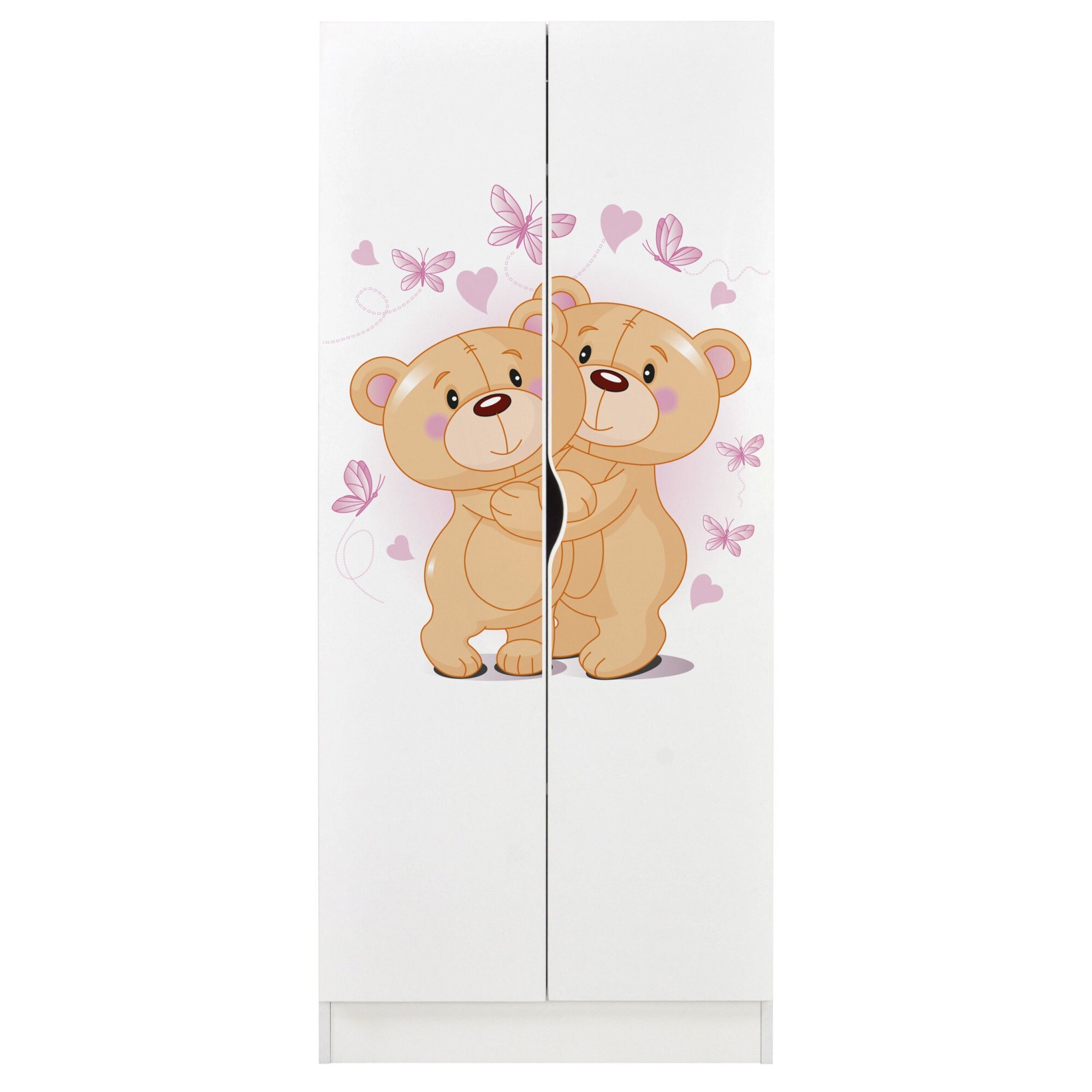 Dulap Roma cu imprimeu color, Ursuleti de plus, Leomark, cu doua usi ...