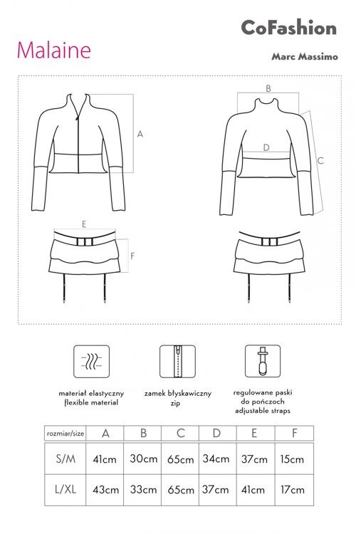 Комплект Malaine CoFashion Екологична кожа и черна мрежа S/M - eMAG.bg