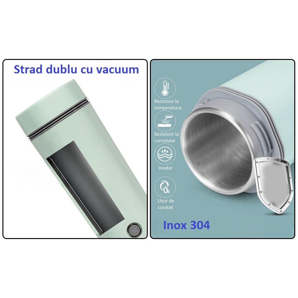 Cana termos electrica AxaCube®, pentru masina, alimentare priza auto ...