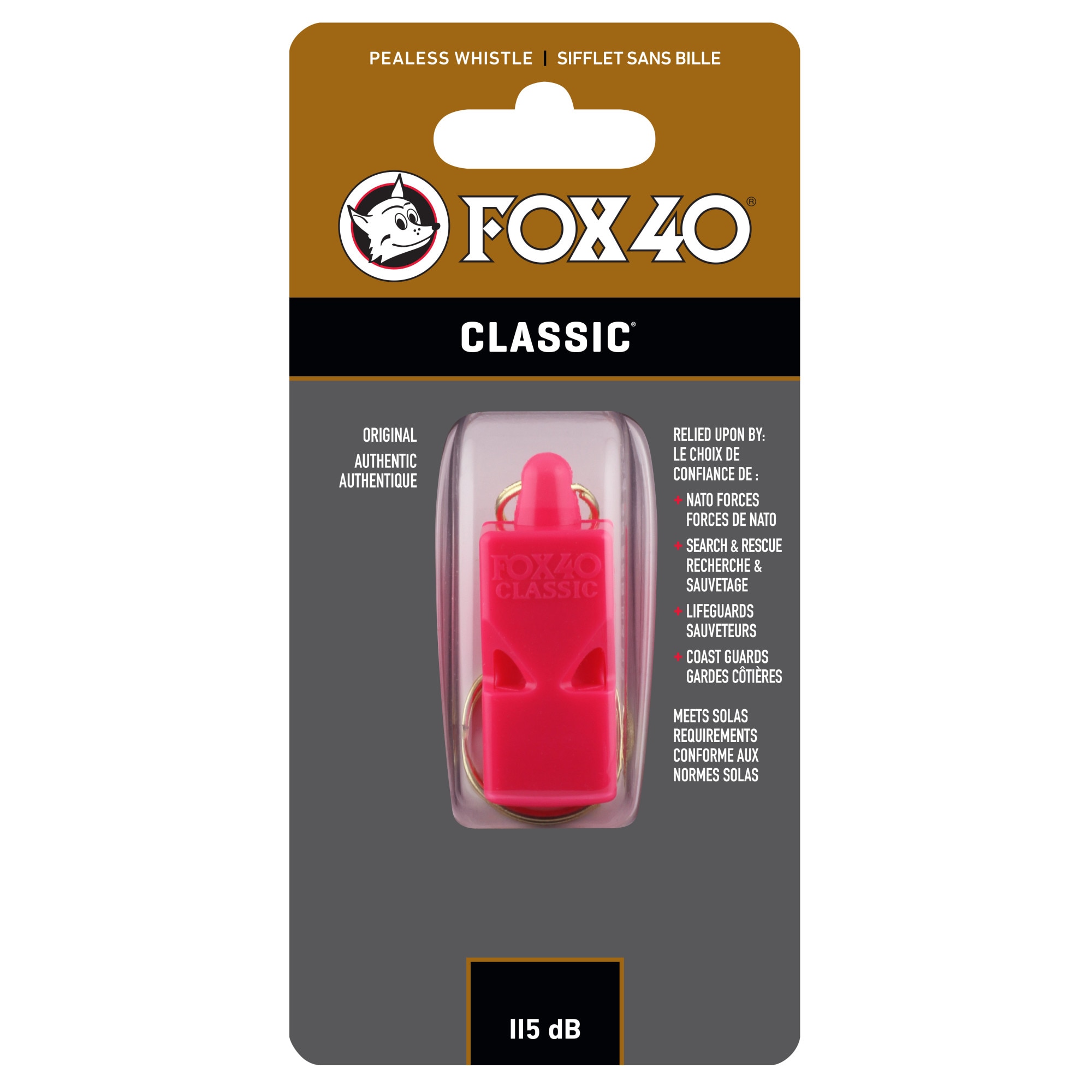 Fluier FOX 40 Classic, Roz, 115dB - eMAG.ro