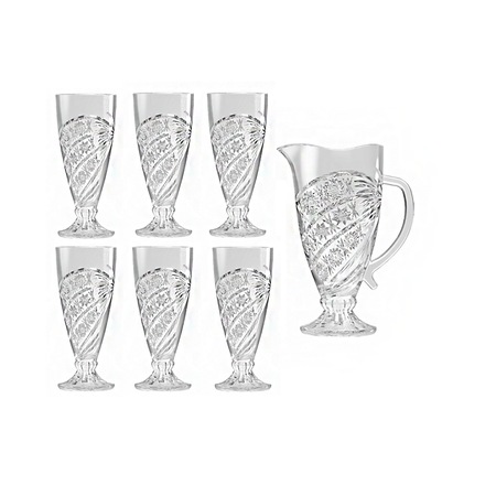 Set 7 piese, carafa vin si 6 pahare, stil boem, 1200ml, 240ml - eMAG.ro