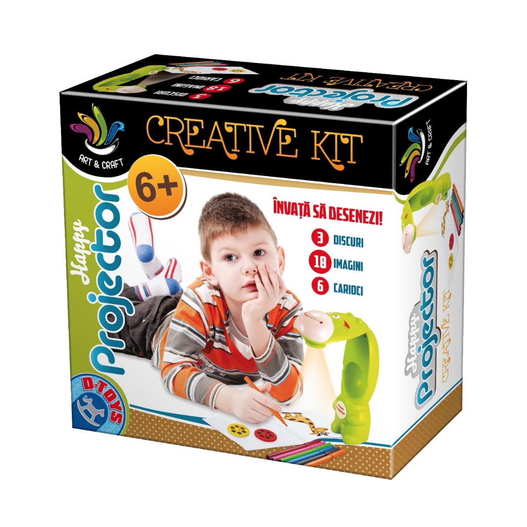Joc creativ Happy Projector, Set proiector in forma de hipopotam, fise ... Joc creativ Happy Projector, Set proiector in forma de hipopotam, fise ...