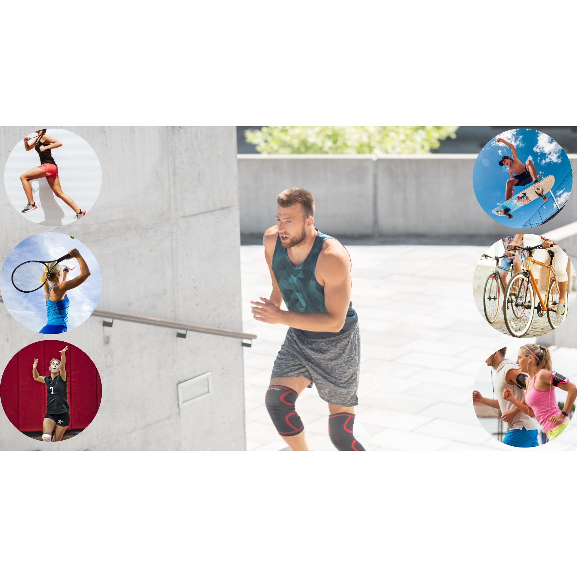 Set 2 genunchiere elastice, Pentru alergat sau sporturi dinamice, XL ...