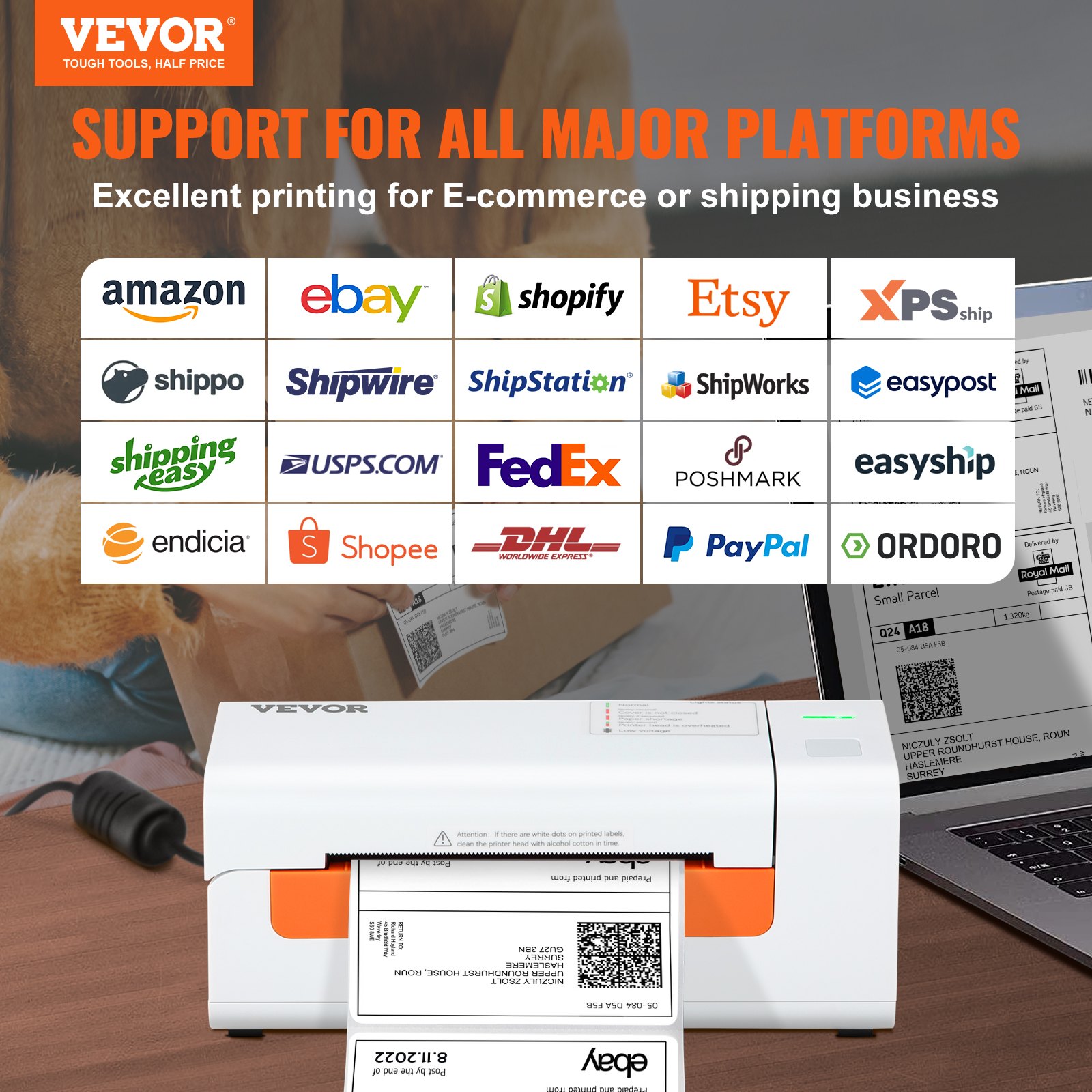 Termikus nyomtató címkékhez és AWB-khez 4X6 203DPI USB-n keresztül ...