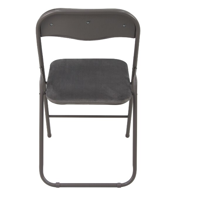 Scaun metalic pliabil gri, captuseala catifea, 48x44x81 cm, greutate ...