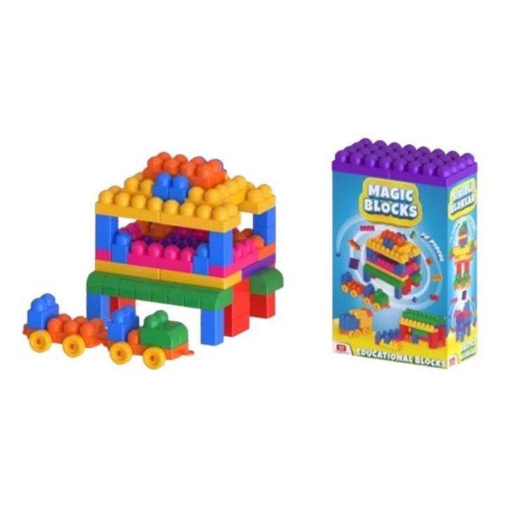 Set cuburi constructie Magic Blocks 76 piese Ucar - eMAG.ro