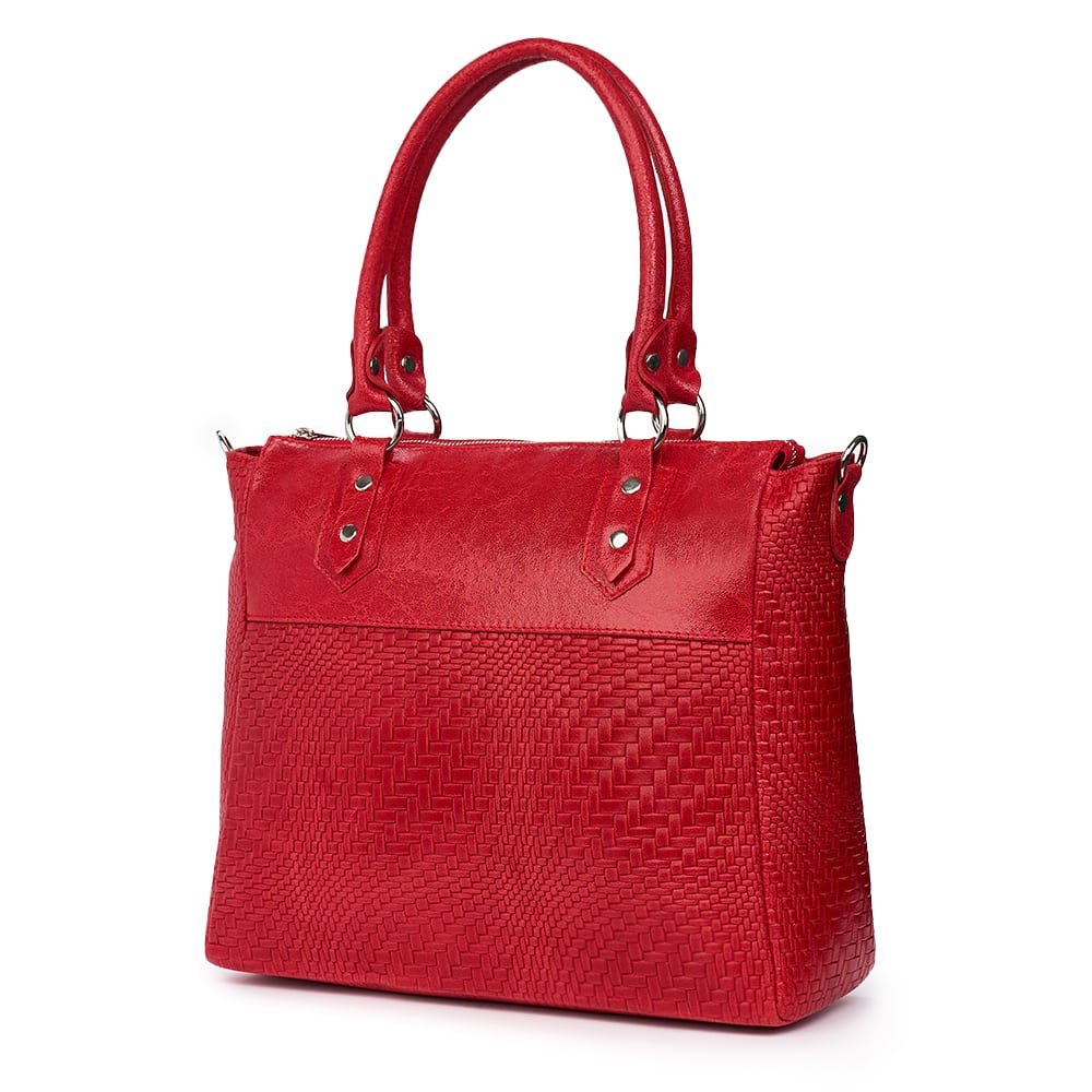 Geanta dama din piele naturala Medeea rosie - eMAG.ro