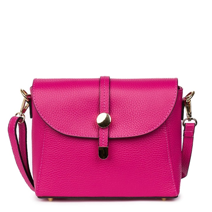 Poseta dama din piele naturala Laguna fucsia - eMAG.ro