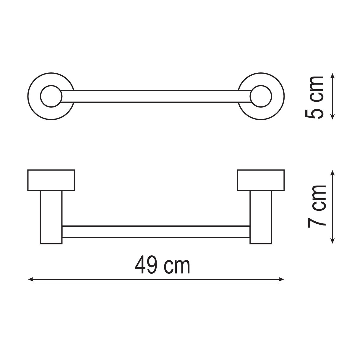 Suport prosop IS0829, Tip bara, 49 x 5 x 7 cm, Argintiu - eMAG.ro