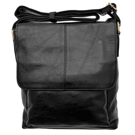 Geanta Tip Borseta Barbati Din Piele Naturala, Negru, 27cmx24cmx6 cm ...