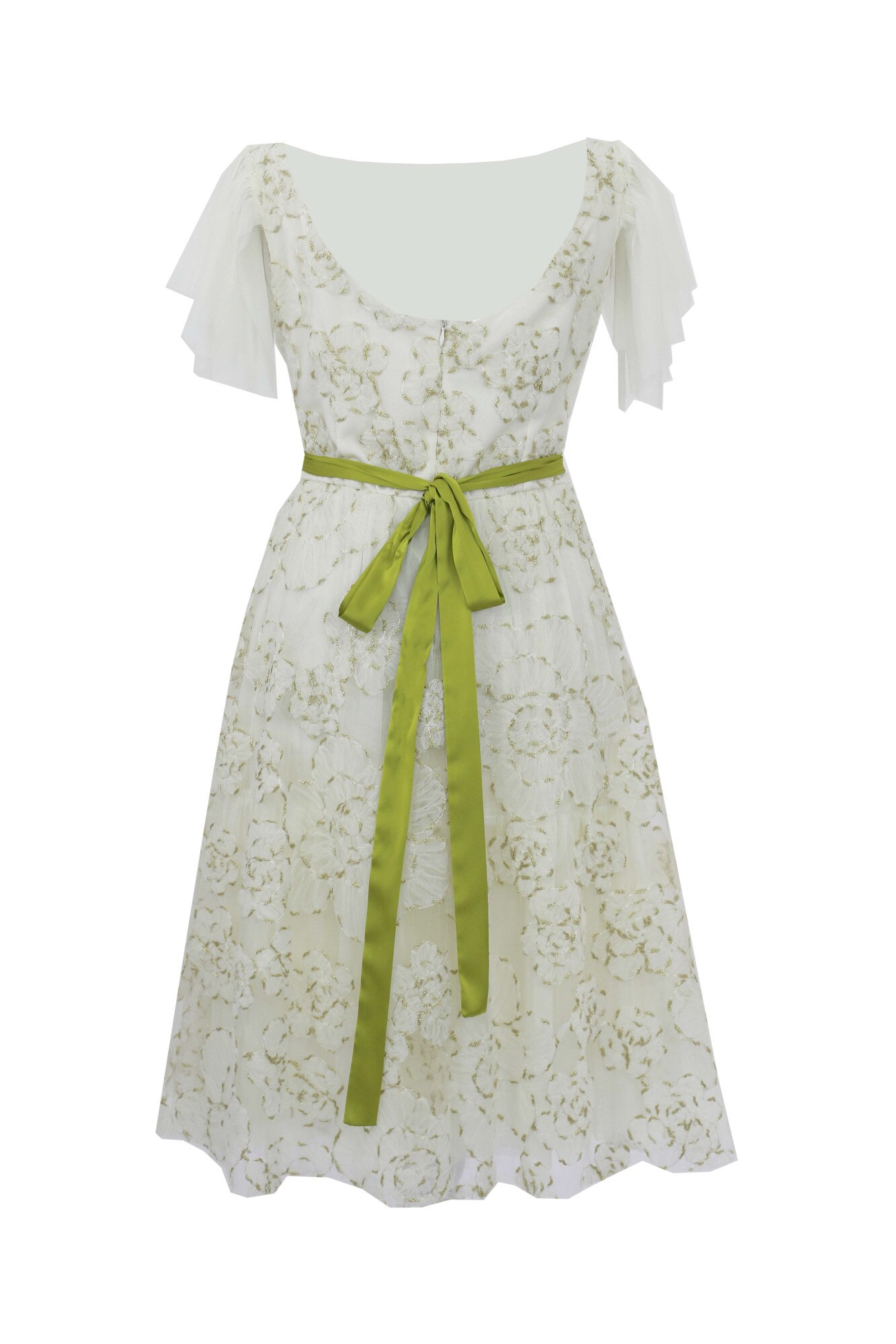 Rochie midi din broderie alb unt CRISYA - eMAG.ro