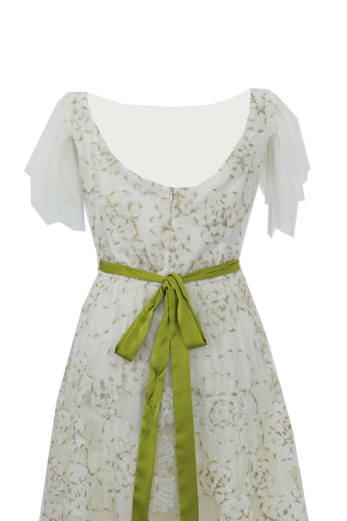 Rochie midi din broderie alb unt CRISYA - eMAG.ro