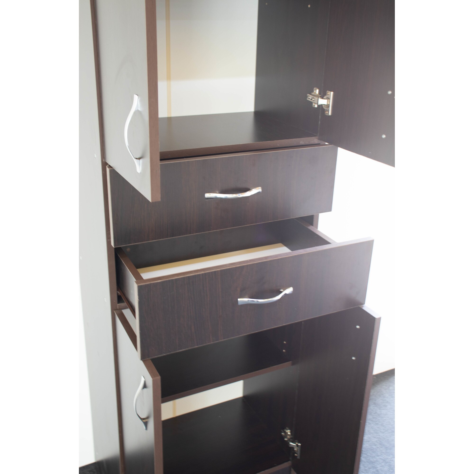 Dulap wenge cu usi si sertare 196x60x37 - eMAG.ro