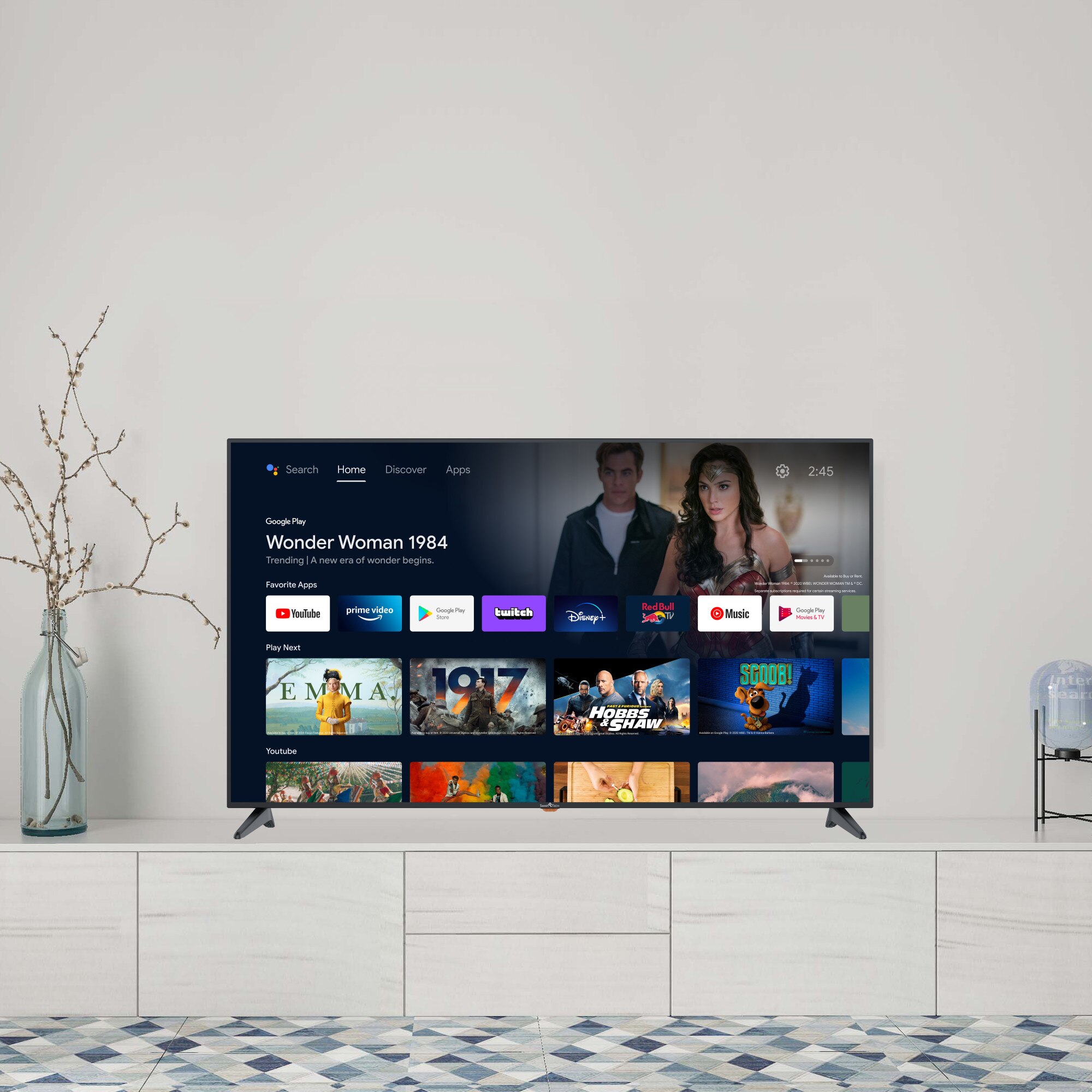 Телевизор Smart-Tech LED 65UA20T1, 65" (165 см), Smart Android, 4K ...