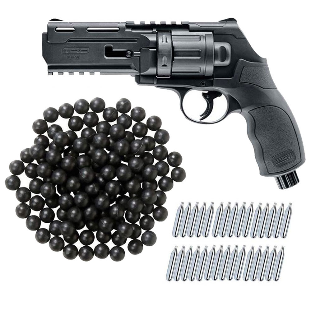 Revolver Umarex T4E HDR 50 RAM calibrul 50 cu 500 bile de cauciuc calibrul 50 si 30x capsule CO2 ...