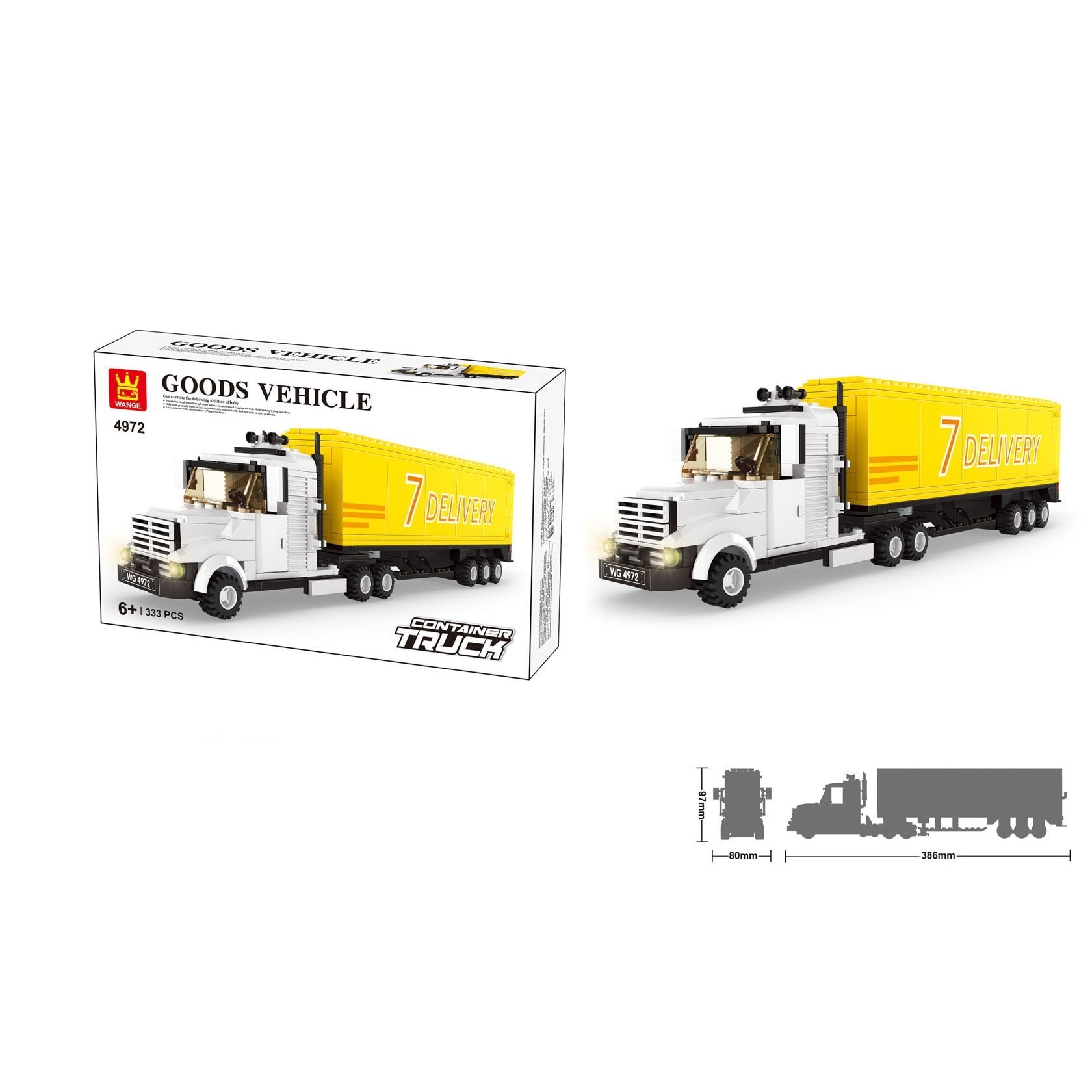 Set de constructie Goods Vehicle, Wange, Compatibil cu Lego, 333 piese ...