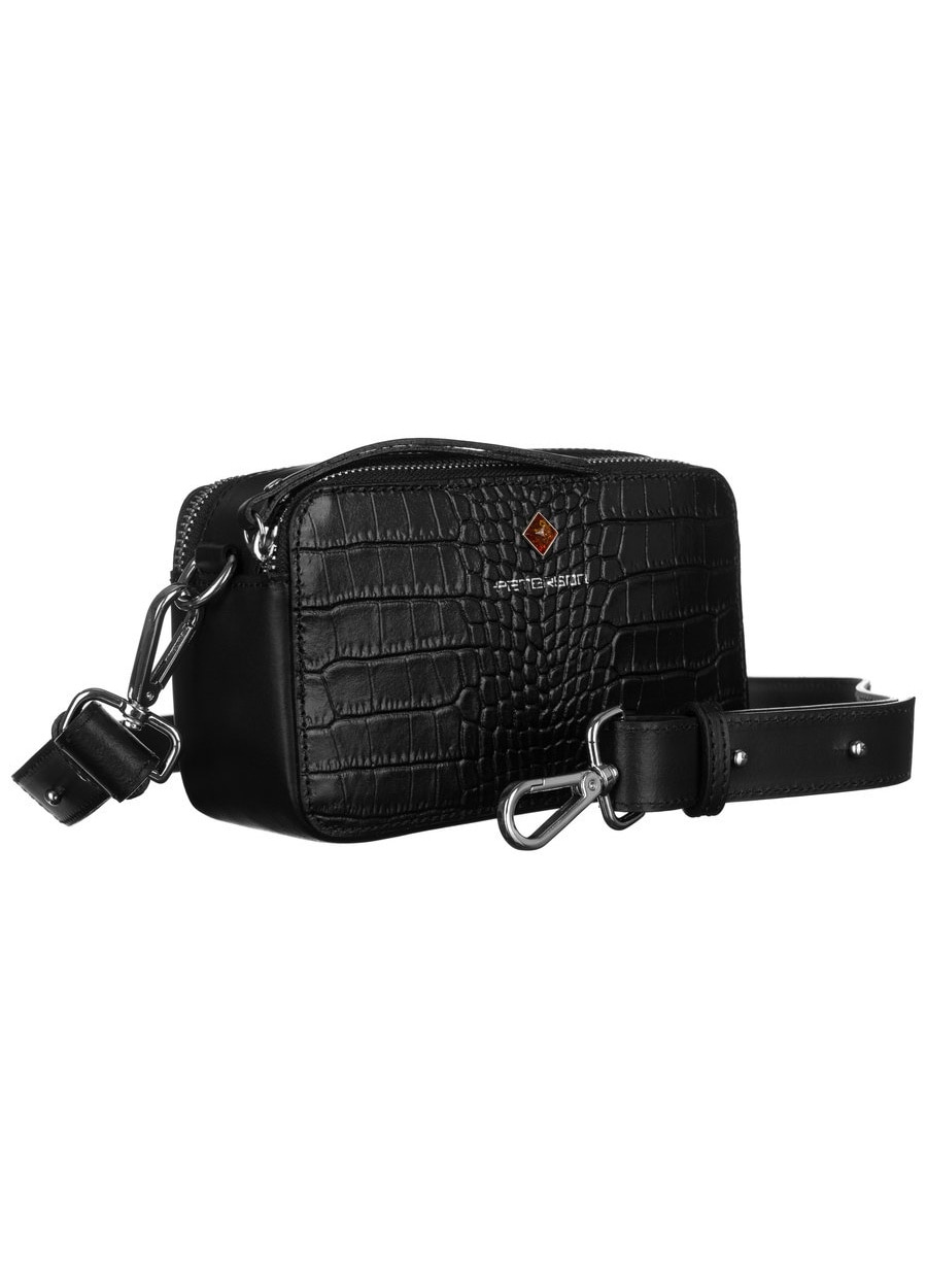 Geanta de umar dama, Peterson, Piele naturala, Negru - eMAG.ro