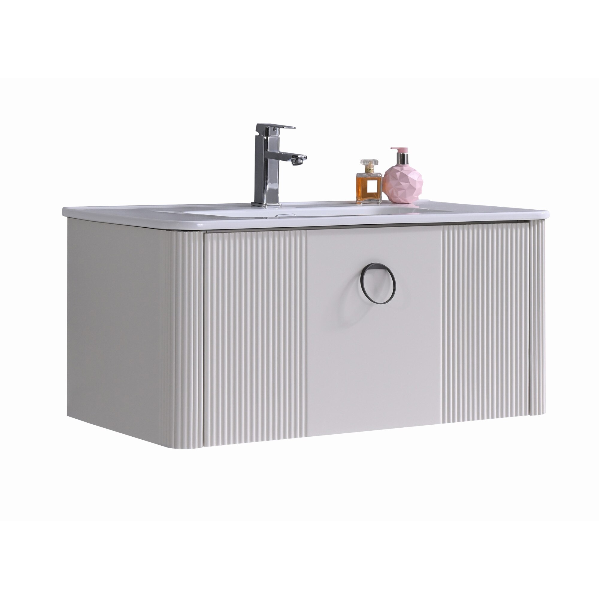 Mobilier baie suspendat MDF Riflat Dress 120 cm Stejar Karag (DR120BTC ...