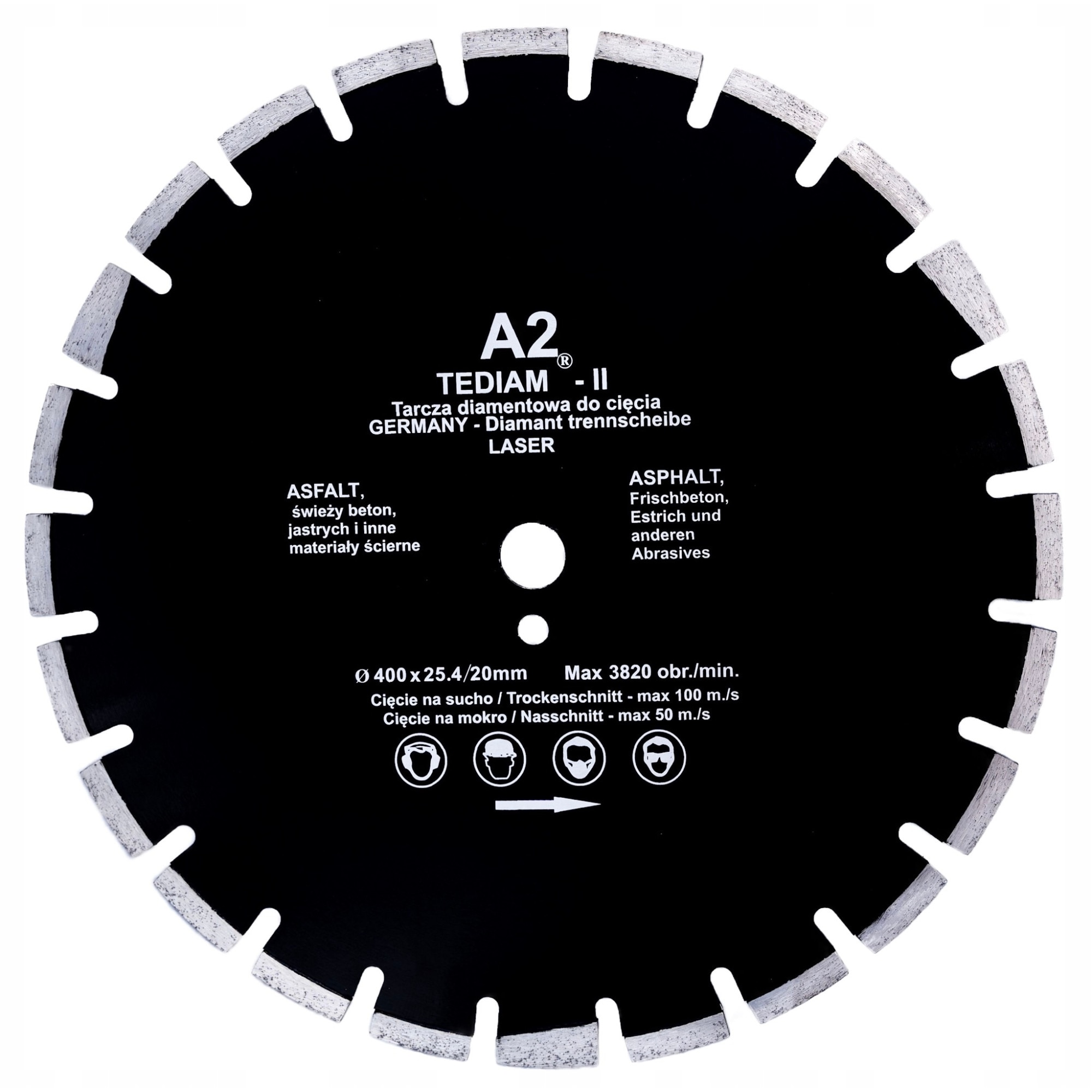Disc diamantat Tediam, Beton/Asfalt, 400x25.4 mm - eMAG.ro