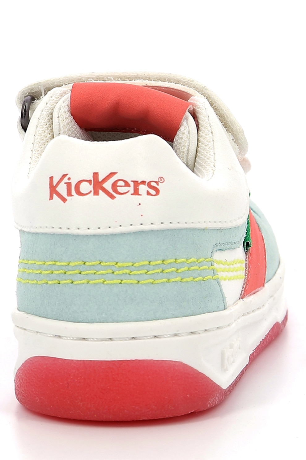 Kickers kids, Спортни обувки с велкро и велур, Зелен, Крем, 35 EU - eMAG.bg