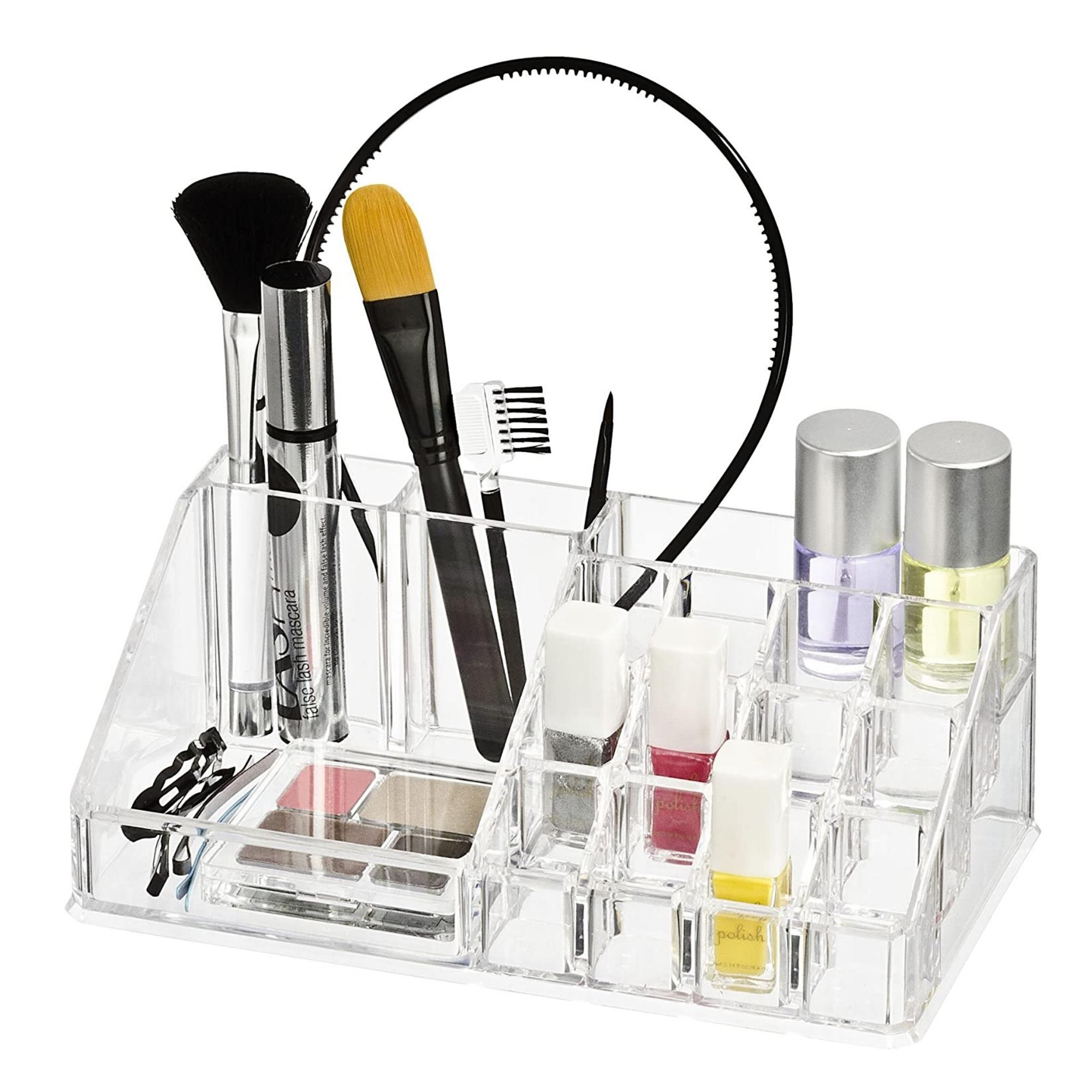 Organizator produse cosmetice, manichiura, transparent, 22.3x12.7x8 cm ...