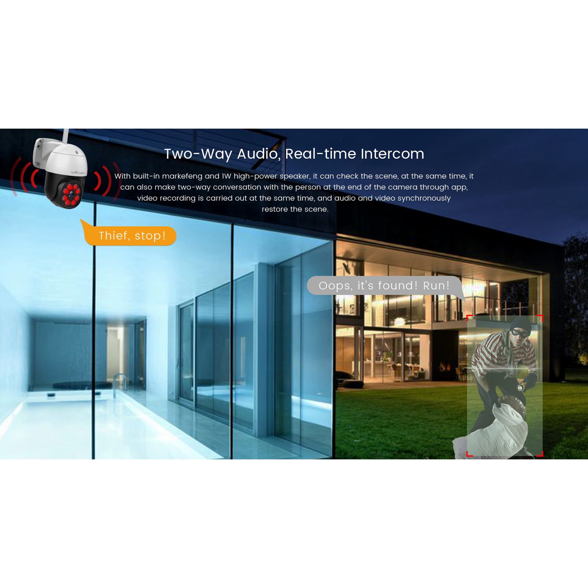 Set 2 Camere de Supraveghere EbitCam™ ELS-2K, 3MP, Wifi, Full HD 2K ...