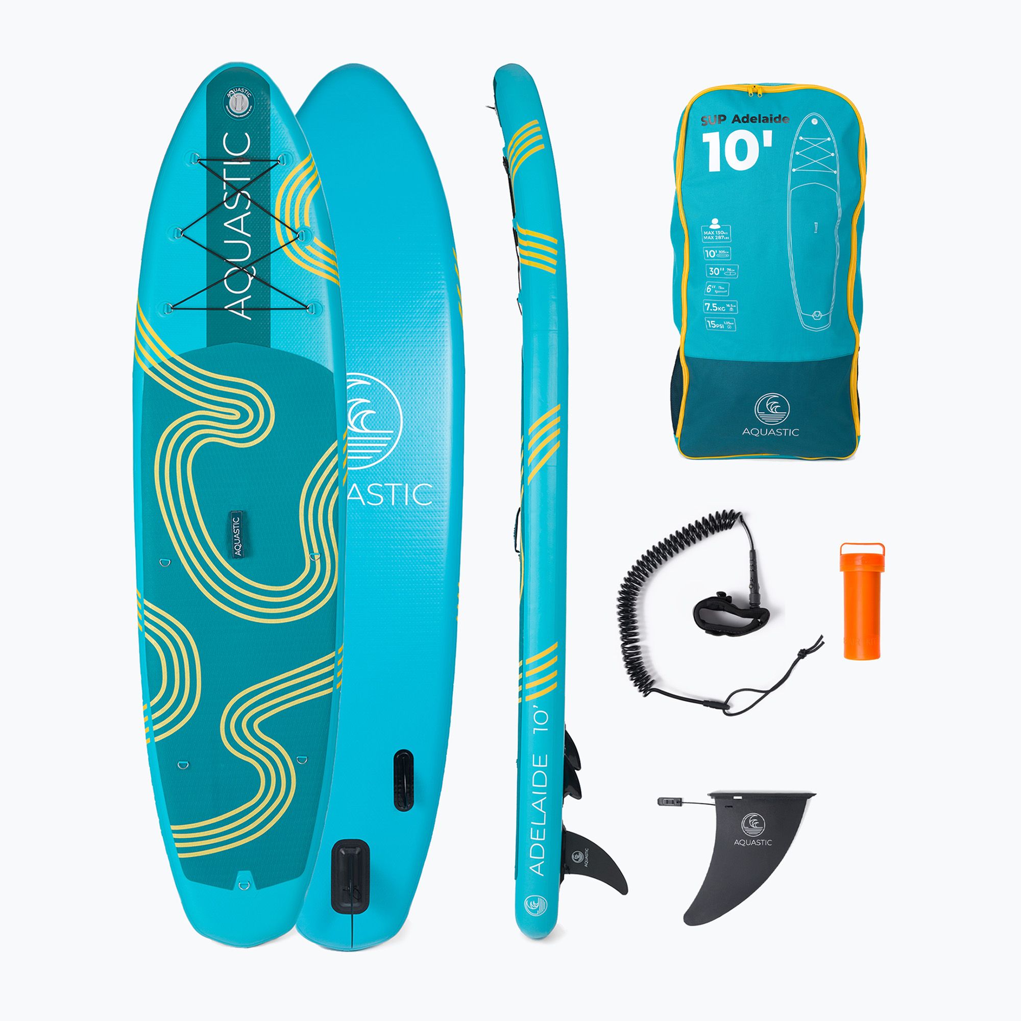 Placa de surf, Aquastic, 305 x 76 x 15 cm, Albastru - eMAG.ro