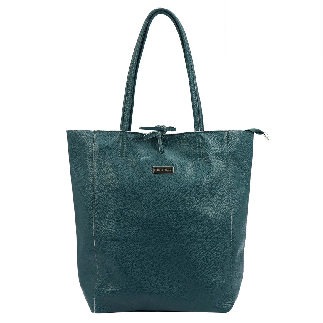 Geanta shopper, MiaMore, Piele naturala, Verde - eMAG.ro