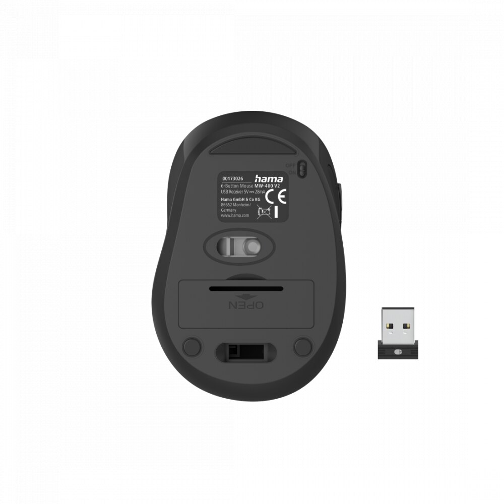 Mouse fara fir Hama MW-400 V2, 6 butoane, Ergonomic, USB, Negru - eMAG.ro