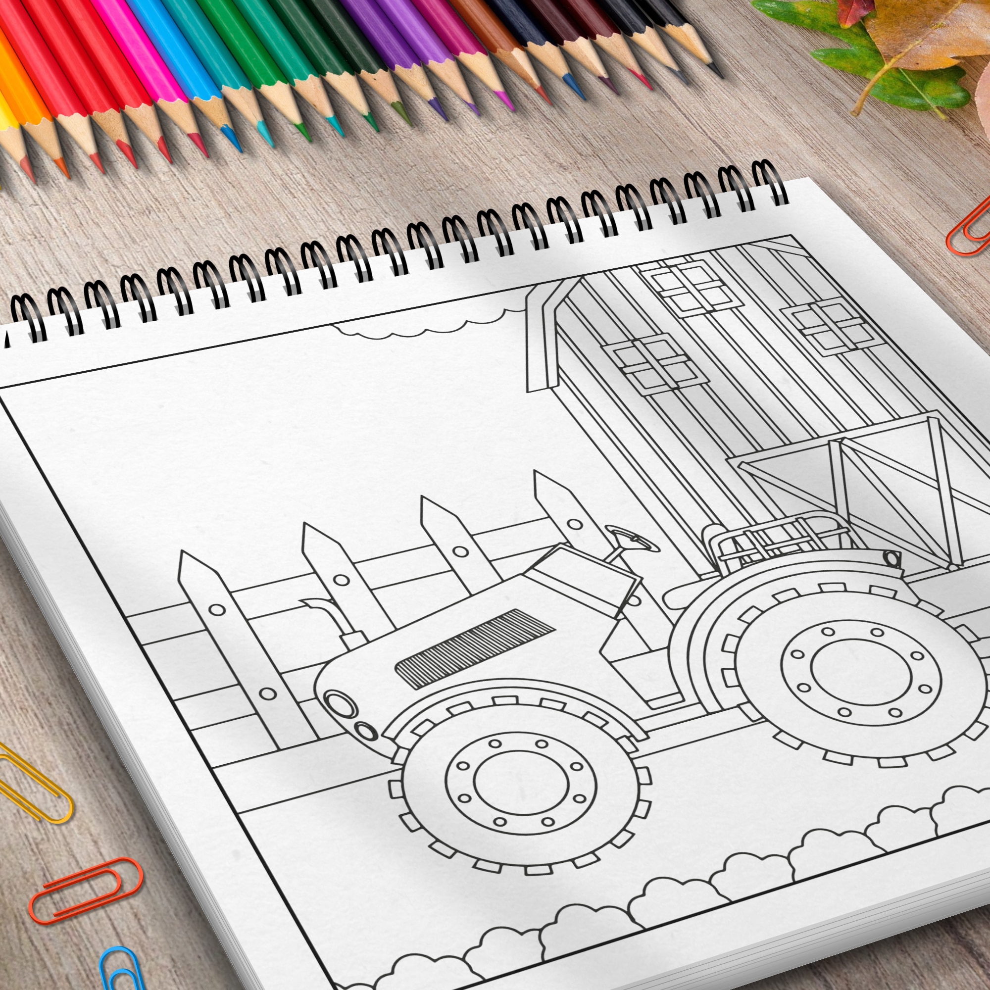 Carte de colorat pentru copii, Camioane, Tractoare si Excavatoare, 2023 ...