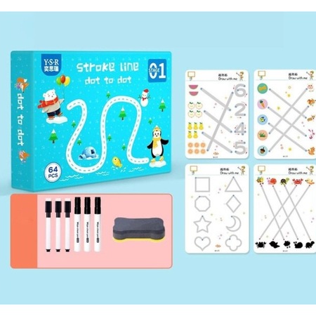 Set carti educative reutilizabile pentru copii 2+ ani, carte desene ...