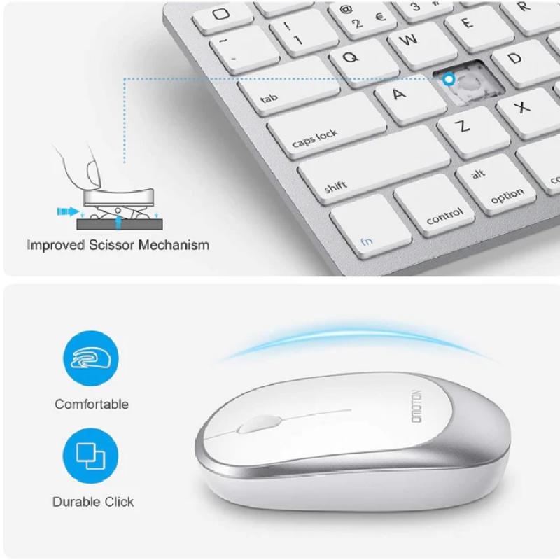 Set tastatura si mouse Omoton KB066 Wireless, Bluetooth, 78 taste ...