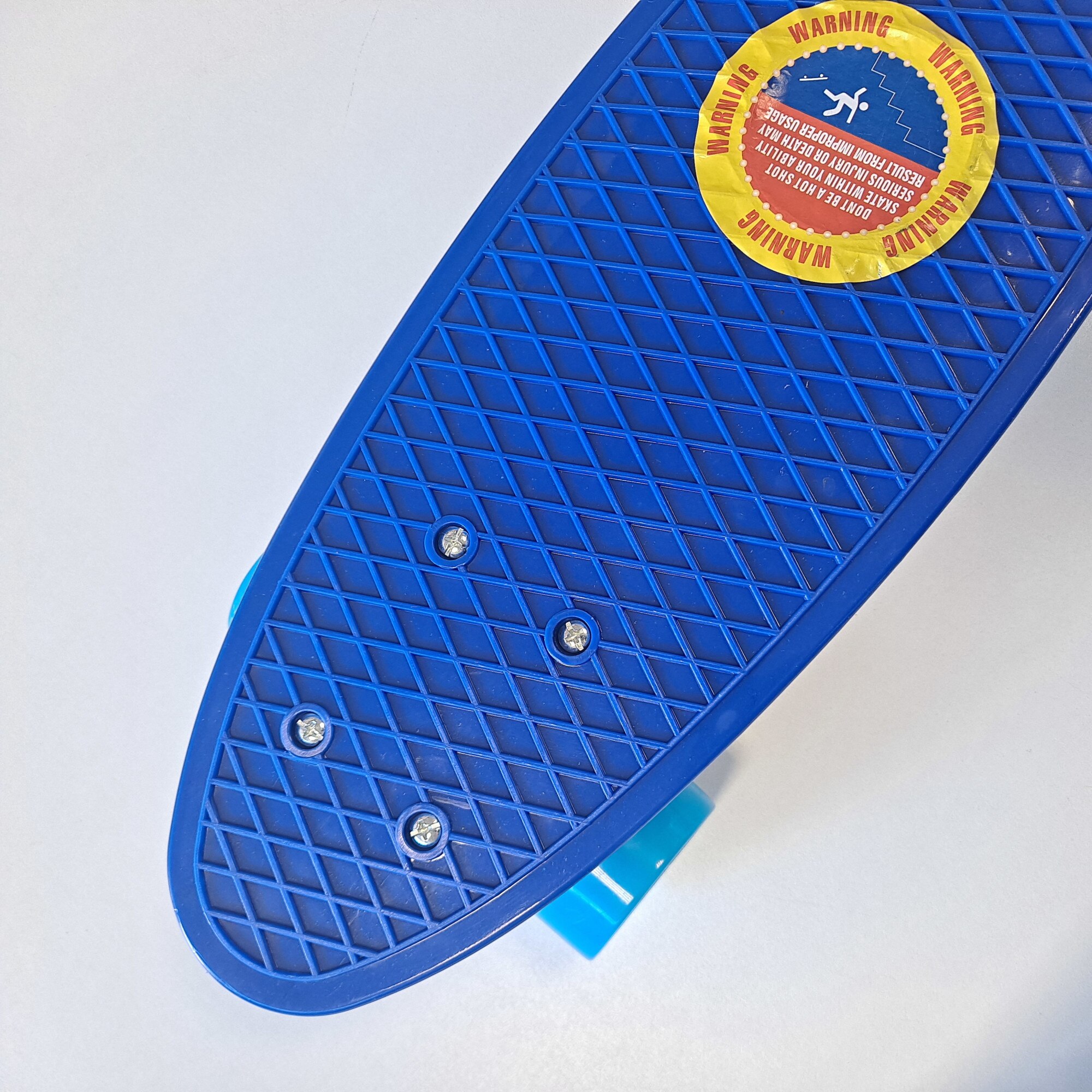 Penny Board cu roti de silicon si lumini LED, 55 cm, albastru/turcoaz ...