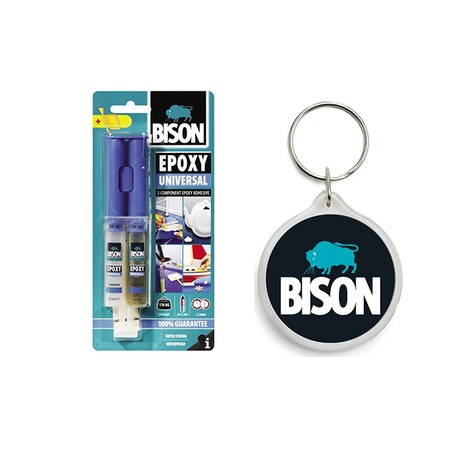 Set Adeziv Epoxidic Bicomponent Universal 2X12 Ml cu Breloc Bison - eMAG.ro