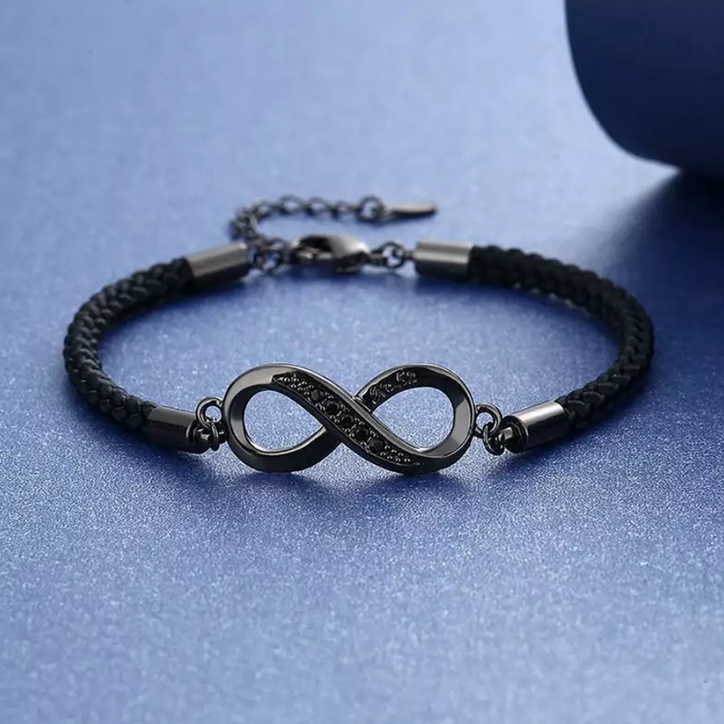 Set bratari cuplu, reglabile, accesoriu semnul infinutului, unisex ...