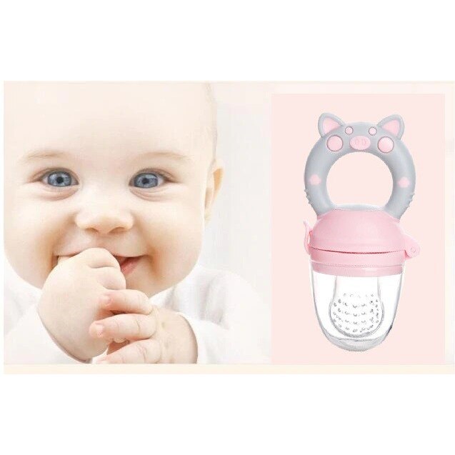 Suzeta cu compartiment pentru fructe si legume, MilaBaby, Plastic, Roz ...