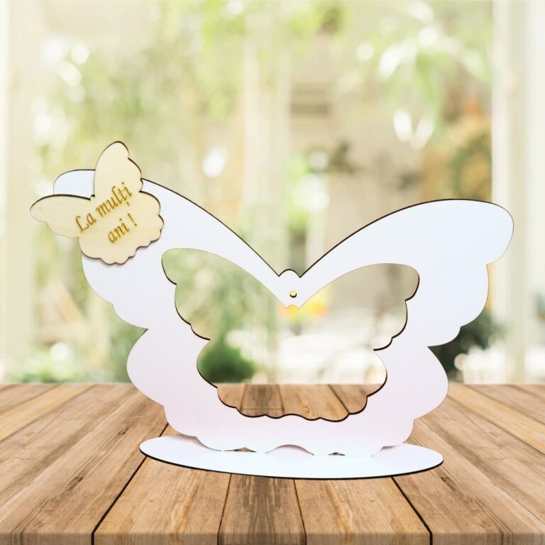 Suport Glob Floral tip Fluture, Blank, Alb, 33x25cm, SPG010 - eMAG.ro