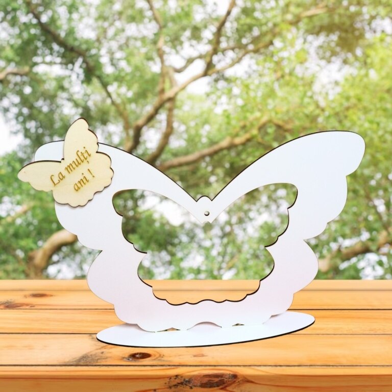 Suport Glob Floral tip Fluture, Blank, Alb, 33x25cm, SPG010 - eMAG.ro