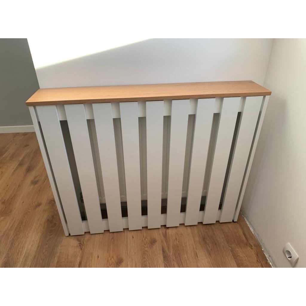 Masca Calorifer, cu riflaje, Pal alb, 80 cm - eMAG.ro