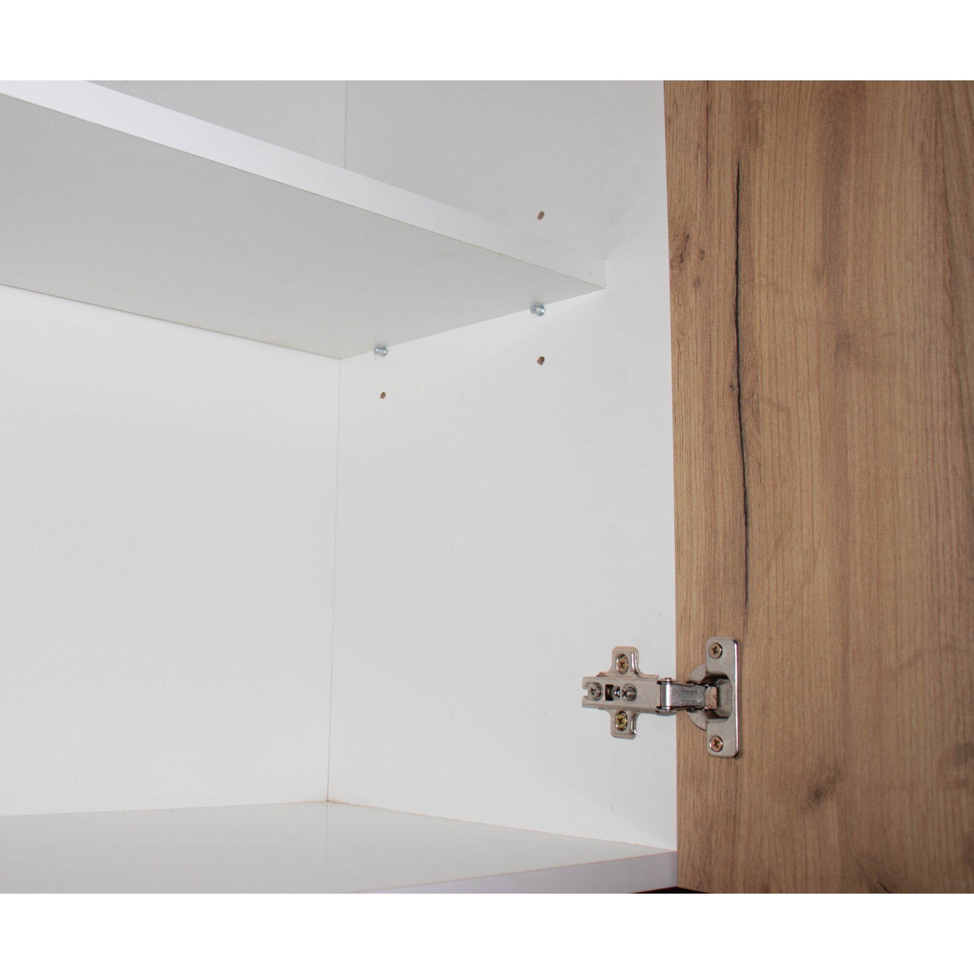 Set Bucatarie Lana 80 cm, fronturi pal stejar auriu si blat ...