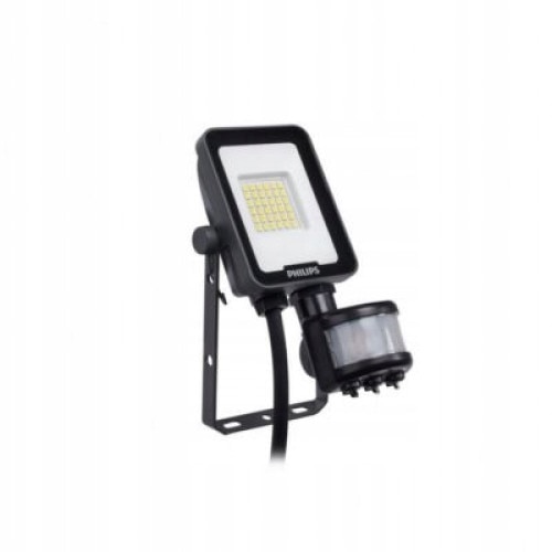Proiector LED Philips, 10W, 1200lm, 4000K, IP65, Senzor de miscare ...