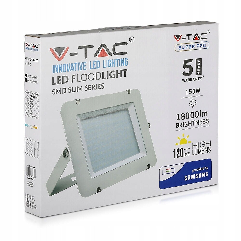 Proiector LED V-TAC, 150 W, 4000K, Alb - eMAG.ro