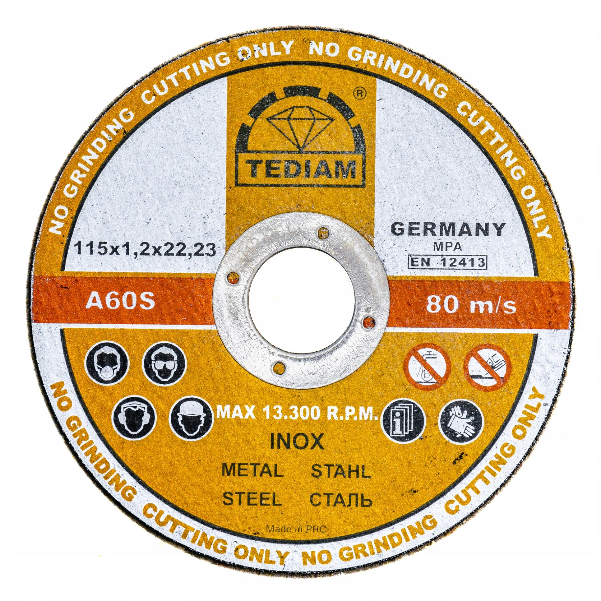 Set discuri de taiat metal Tediam, 115x1.2 mm, 100 bucati - eMAG.ro