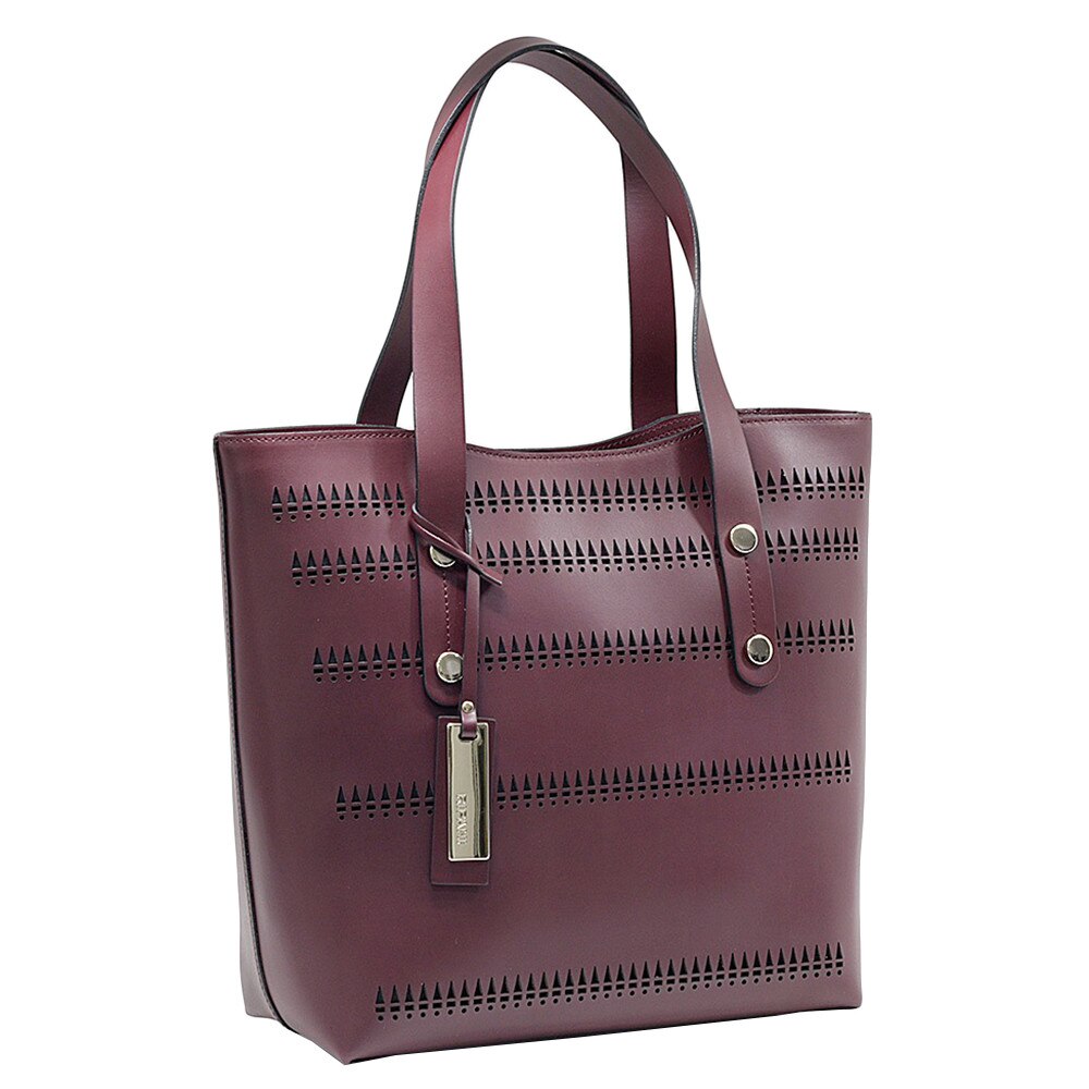 Poseta dama ,,RIPANI,, piele naturala perforata, bordo - eMAG.ro