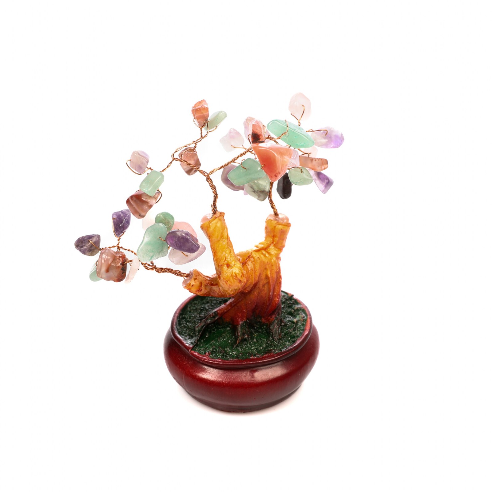 Copac Bonsai Feng Shui mediu cu mix de pietre semipretioase - eMAG.ro