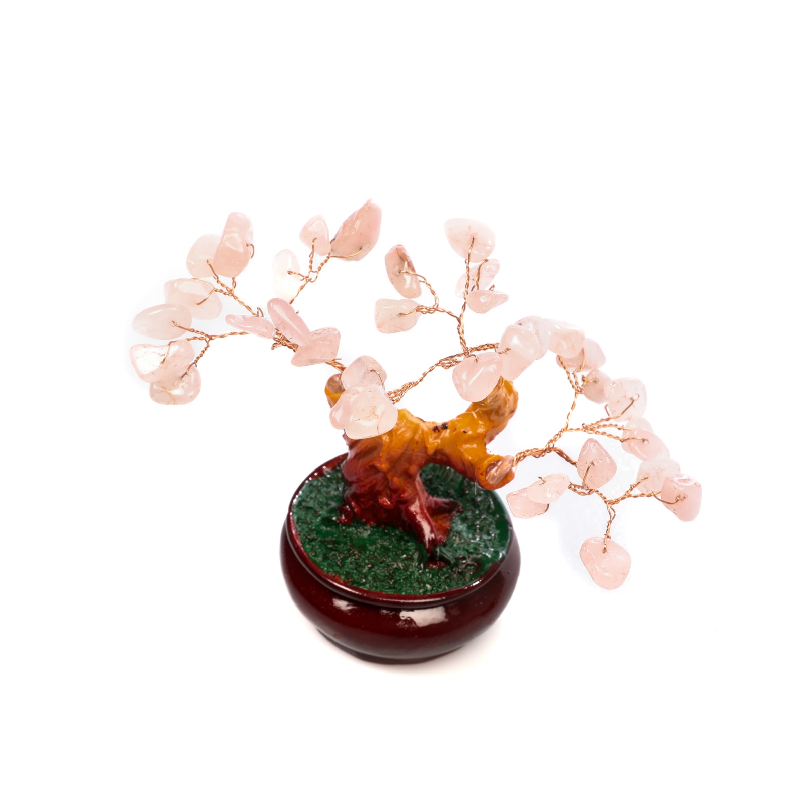 Copac Bonsai Feng Shui mediu cu pietre semipretioase - Cuart roz, 6.5 ...
