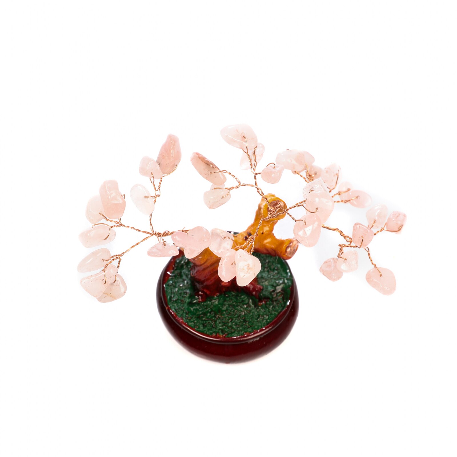 Copac Bonsai Feng Shui mediu cu pietre semipretioase - Cuart roz, 6.5 ...