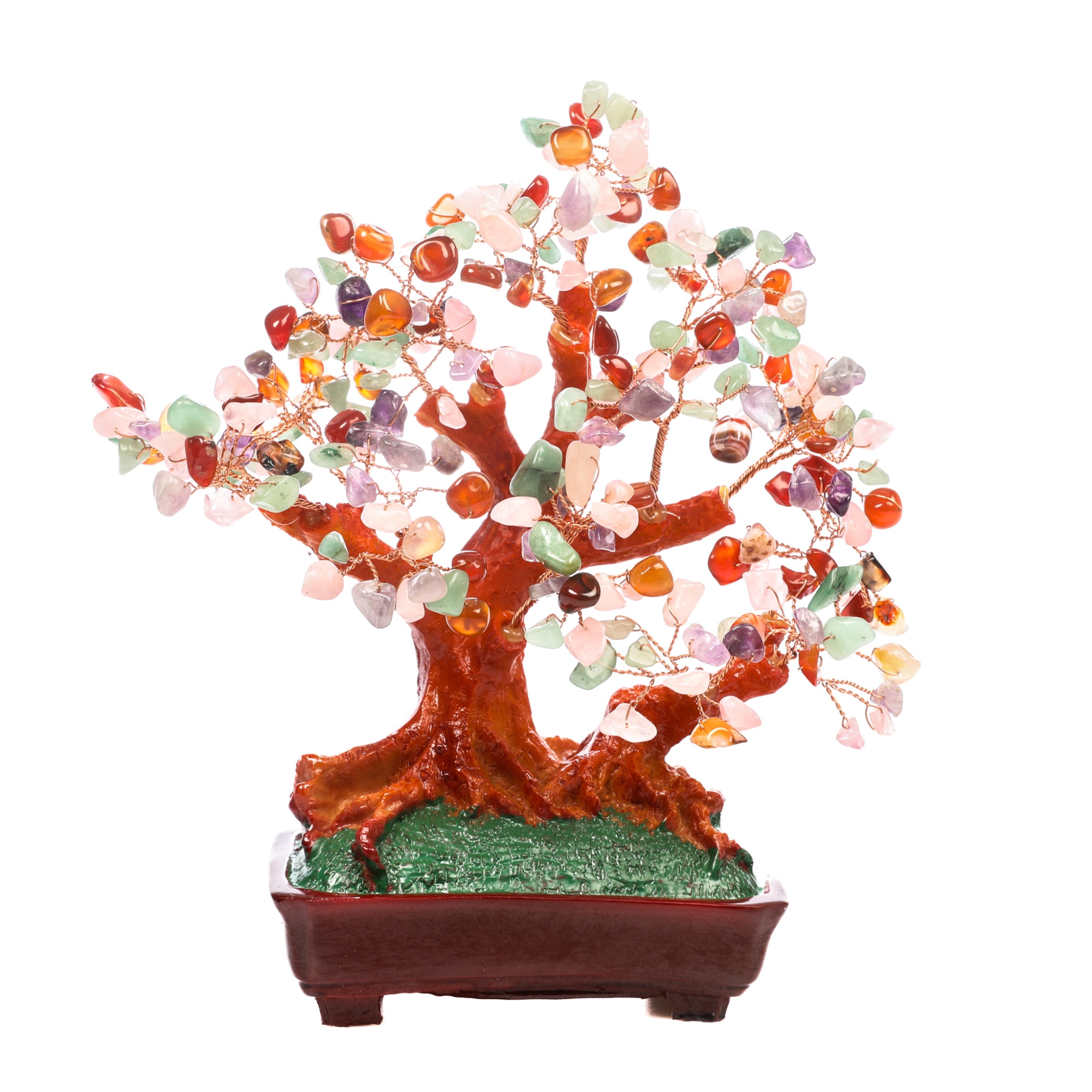 Copac Bonsai Feng Shui mare cu mix de pietre semipretioase, 8 cm x 19 ...