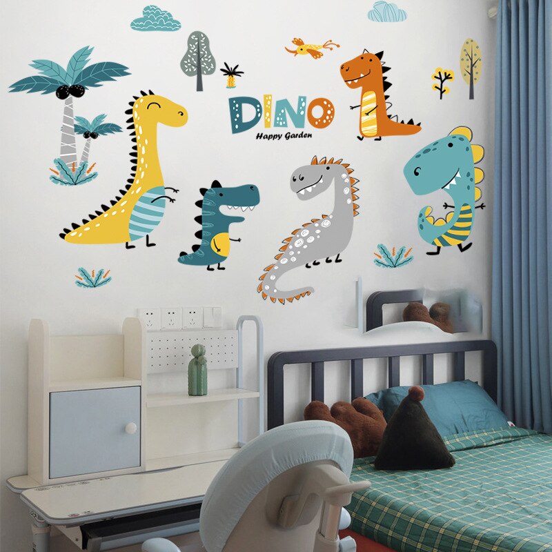 Sticker Autocolant Perete Copii, Lumea Micilor Dinozauri, 80x115 cm ...